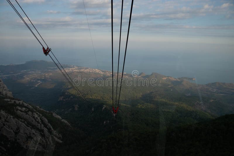 Mountain Cable Car, Cable Car Ride To the Highest Mountain Stock Image ...