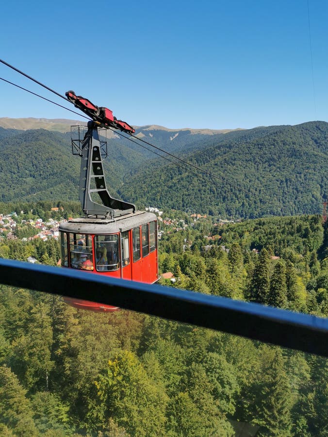 Mountain Cable Car in Summer Sinaia Romania Editorial Photo - Image of ...