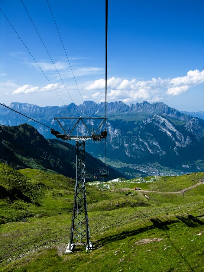 Mountain Cable Transport Switzerland Stock Image - Image of touristic ...