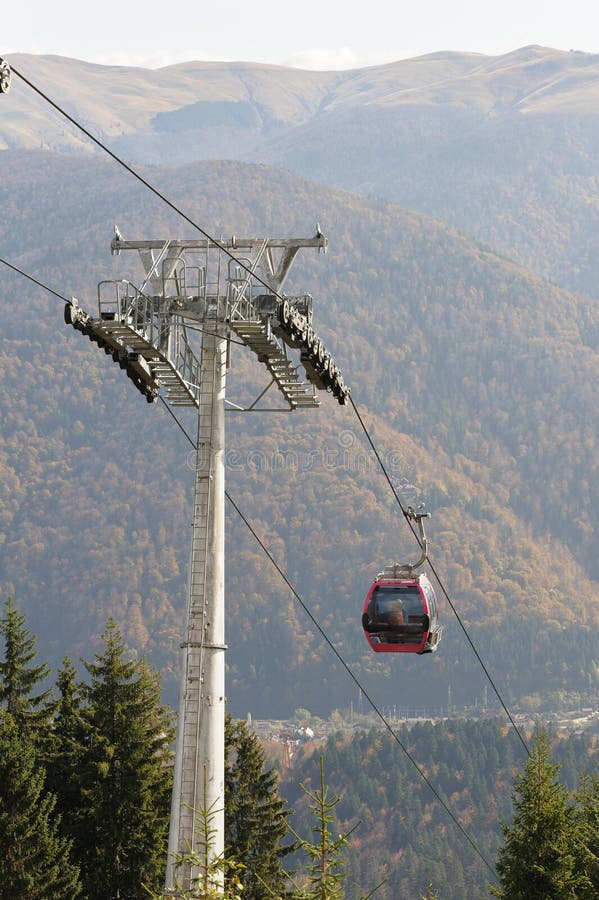 Cableway, Two Passenger Cabins at the Station Stock Image - Image of ...