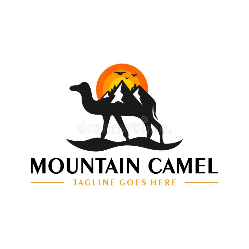 Mountain Camel Illustration Logo Stock Vector - Illustration of symbol ...