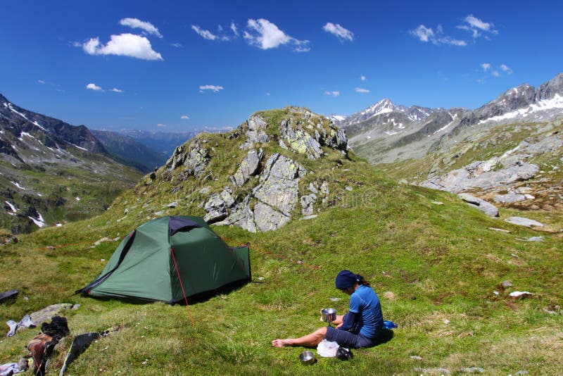 Mountain camping stock photo. Image of activity, path - 20611784