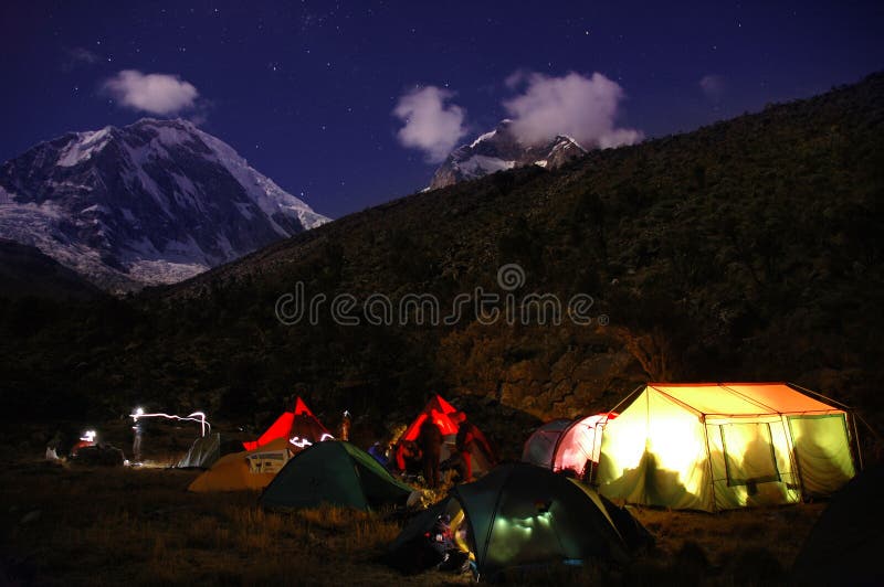 Mountain camping at night stock photo. Image of glow, dark - 2907430