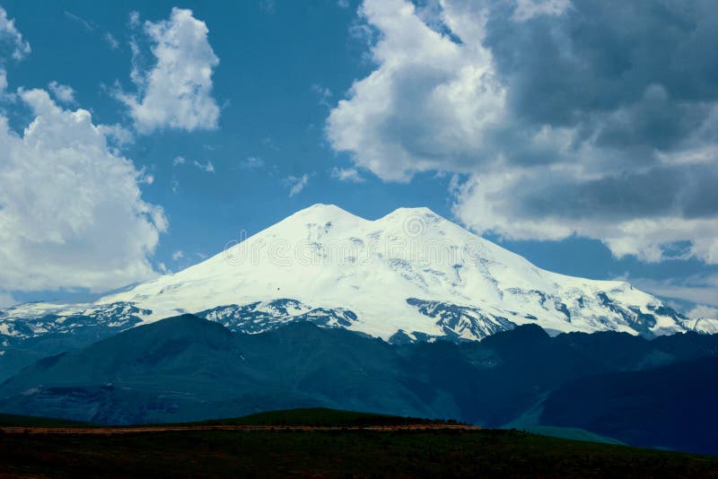 Sleeping volcano Elbrus stock photo. Image of horizon - 224614350
