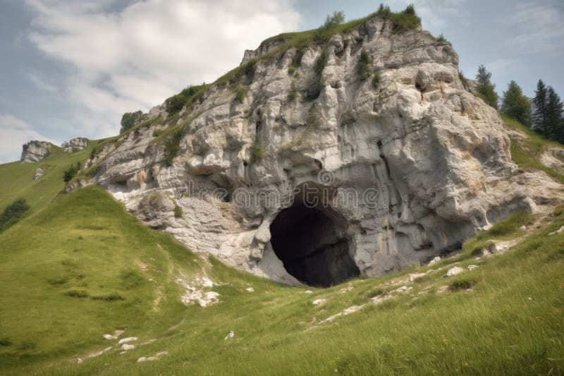 Mountain with Cave-in, Showing the Dramatic Effect of Collapsing Rock ...