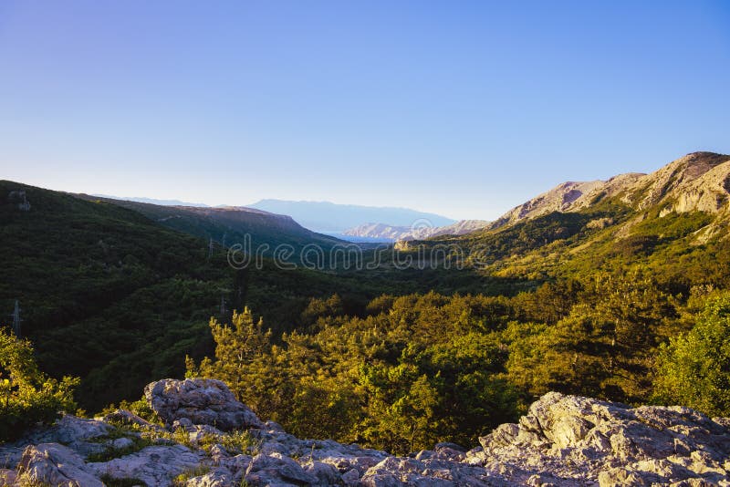 Mountain chain above Baska stock image. Image of 2021 - 226929609