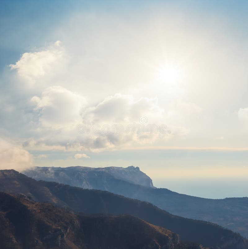Mountain Chain in Blue Mist Stock Photo - Image of hill, scene: 322618280