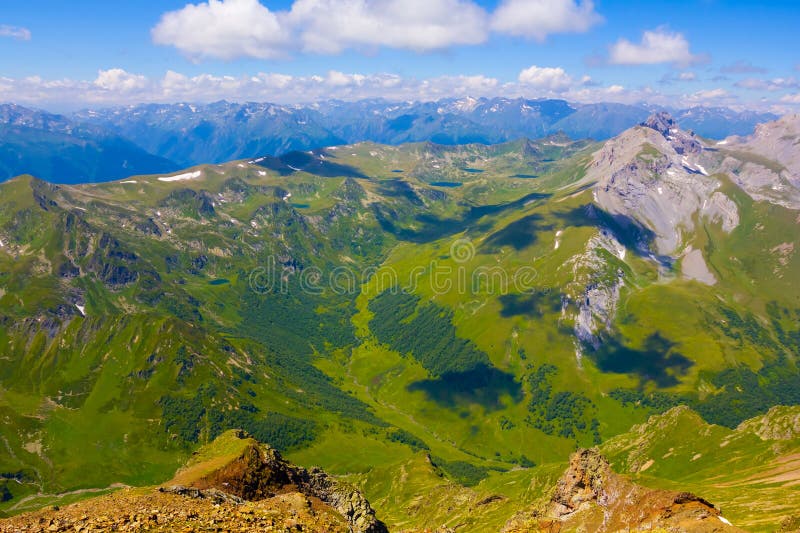 Mountain Chain at Bright Summer Day Stock Photo - Image of summer ...