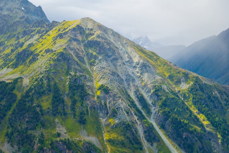 Mountain Chain in Dense Mist Stock Image - Image of mist, panoramic ...