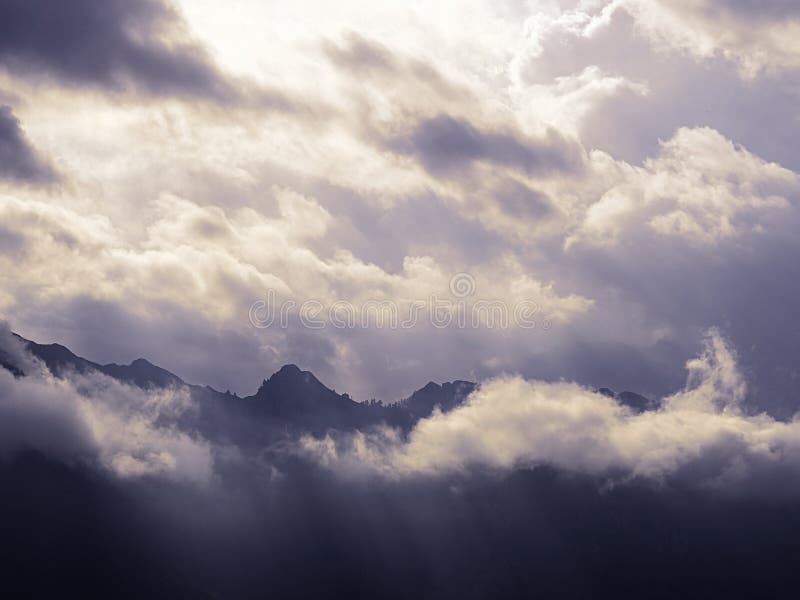 Mountain Chain Dominated by Clouds Stock Photo - Image of hiking, peace ...