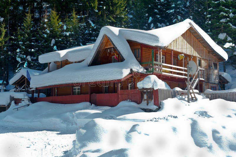 Big Rustic Chalet in the Alps Stock Photo - Image of beam, table: 2163160