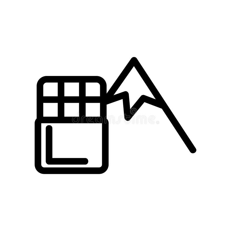Mountain and Chocolate Icon Vector. Isolated Contour Symbol ...