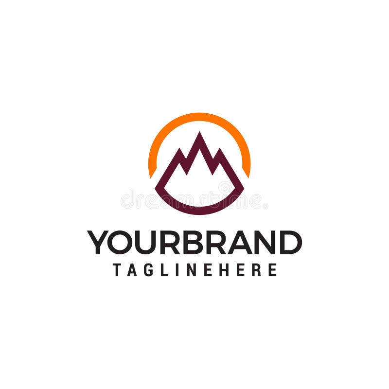 Mountain Circle Logo Design Concept Template Stock Vector ...