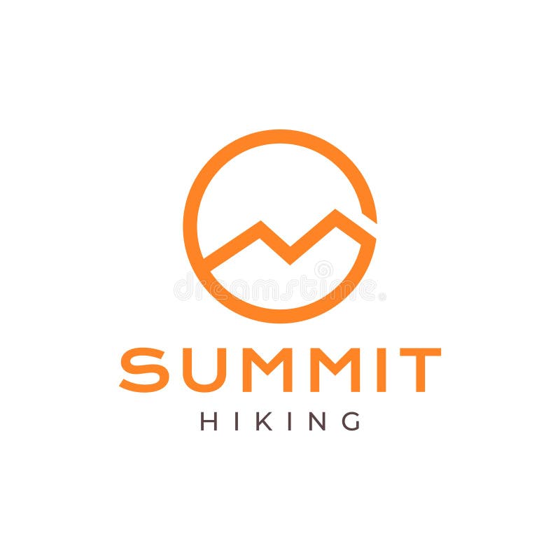 Mountain with Circle Rounded Shape Modern Simple Minimal Logo Design ...