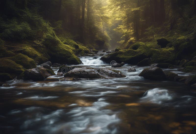 Mountain Clean River Fall Day Flowing Background Flow Forest Beautiful ...