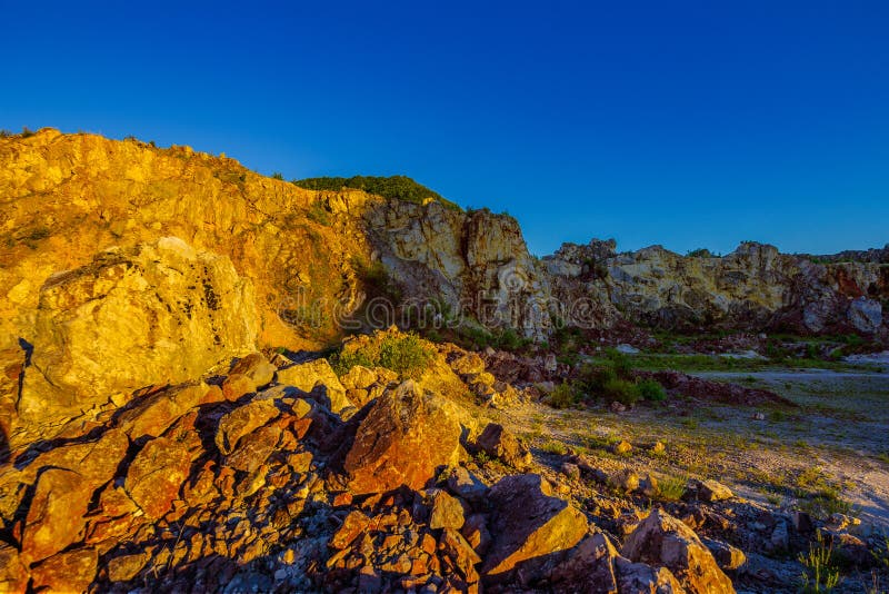 Mountain Cliffs Background and Blue Sky Stock Image - Image of path ...