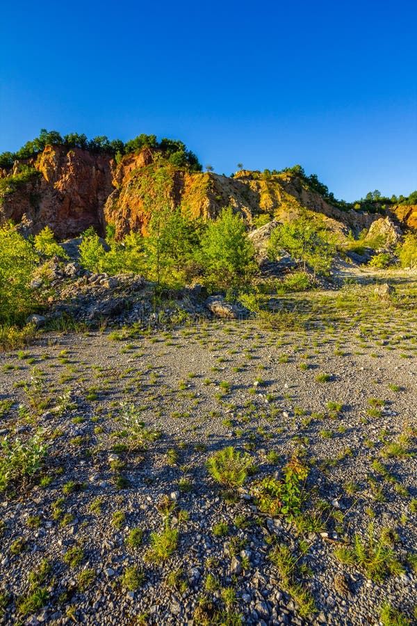 Mountain Cliffs and Flat Terrain Stock Photo - Image of land, path ...