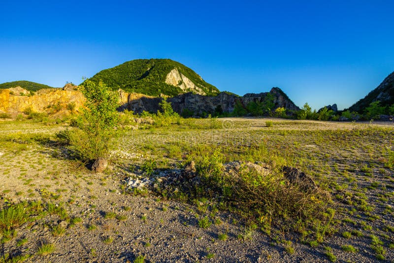 Mountain Cliffs and Flat Terrain Stock Photo - Image of outdoor, path ...