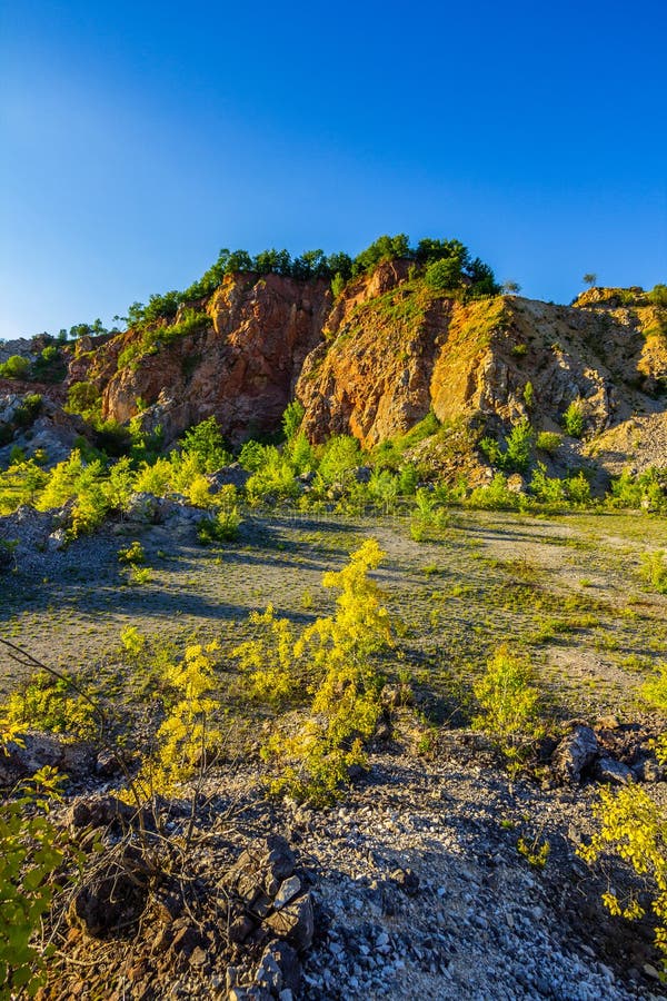 Mountain Cliffs and Flat Terrain Stock Image - Image of path ...