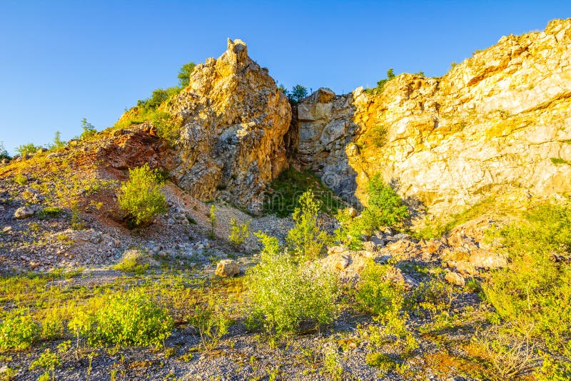 Mountain Cliffs And Flat Terrain Stock Photo - Image of mmountain, path ...