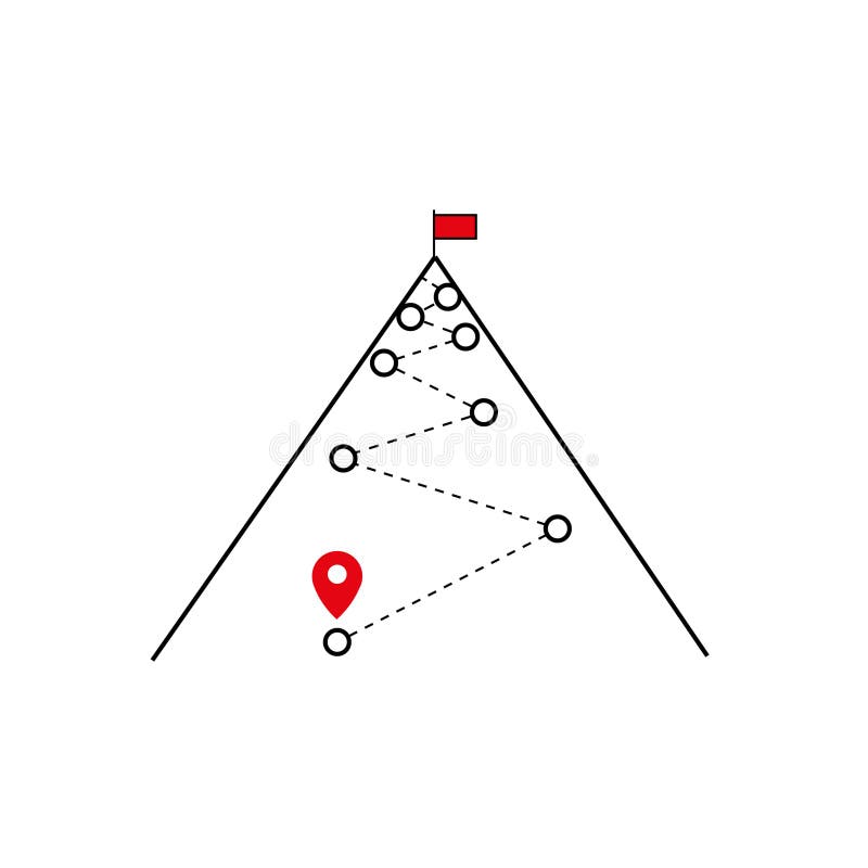 Mountain Climb Path Challenge Journey Base Infographic. Vector Growth ...