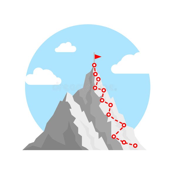 Mountain Climb Path Challenge Journey Base Infographic. Vector Growth ...