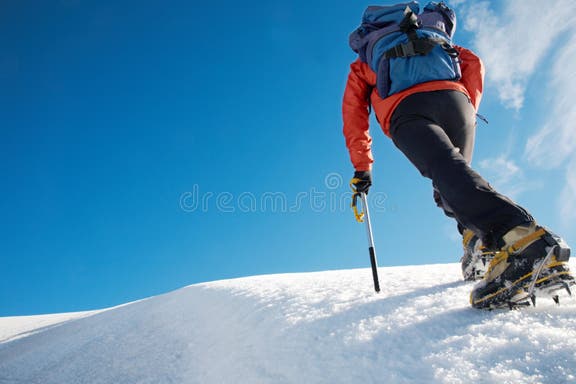 Mountain climber stock photo. Image of blue, peak, expedition - 5664946