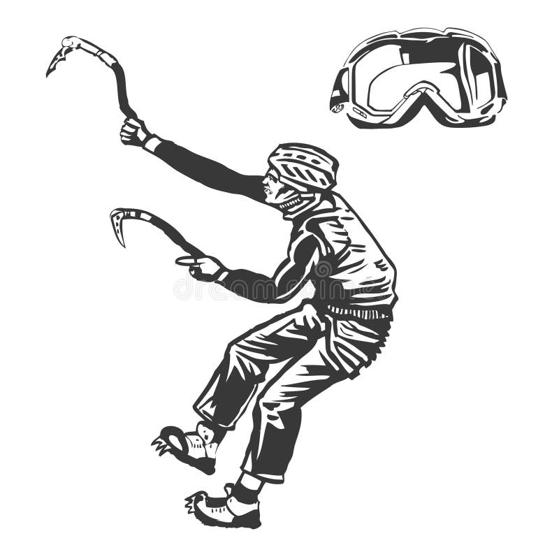 Mountain Climber and Climbing Goggles. Vector Stock Vector ...