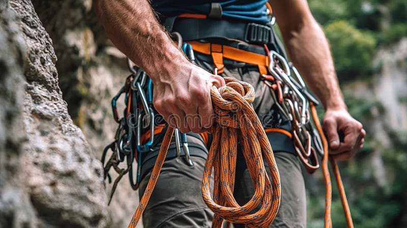 A Mountain Climber Securing Ropes for a Safe Ascent the Importance of ...
