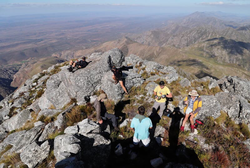 Mountain Climbers on Top of the Cockscomb Mountain Peak Editorial Image ...