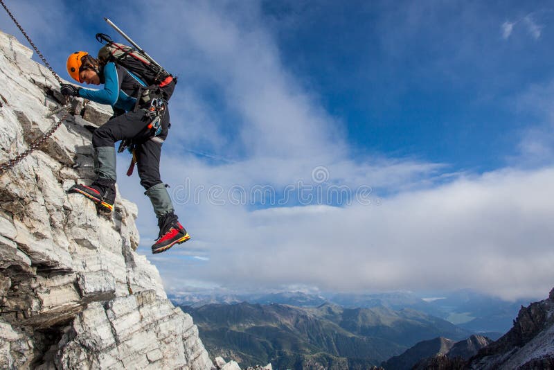Mountain climbing stock image. Image of activity, smiling - 43475193