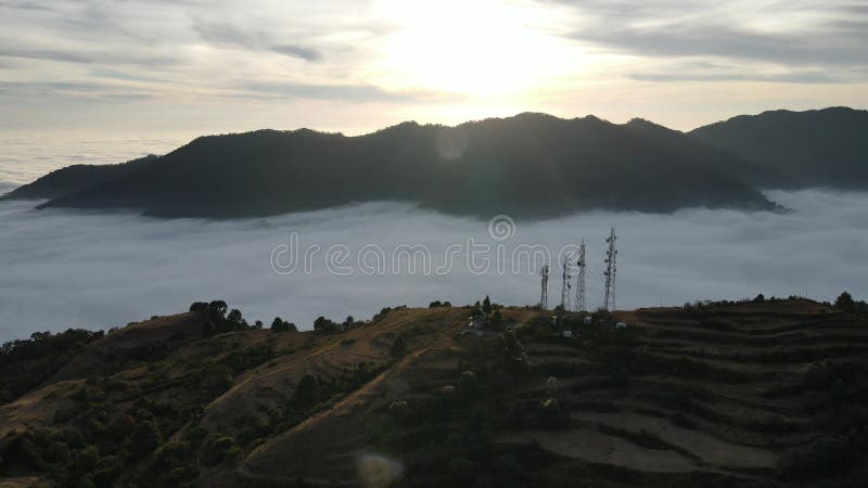 Mountain Cloud Inversion at Sunset Stock Video - Video of hiking ...