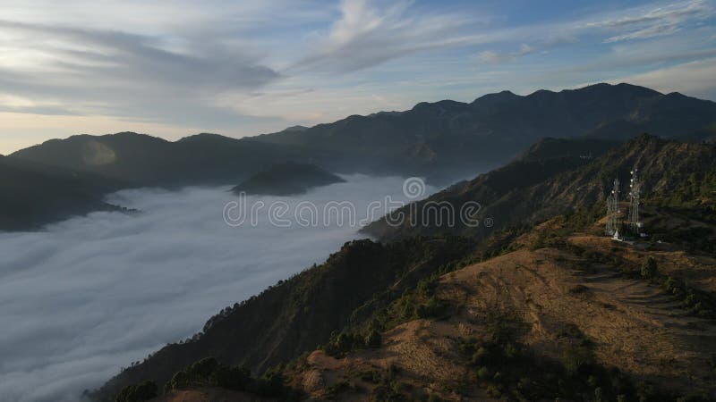 Mountain Cloud Inversion at Sunset Stock Video - Video of cloud ...