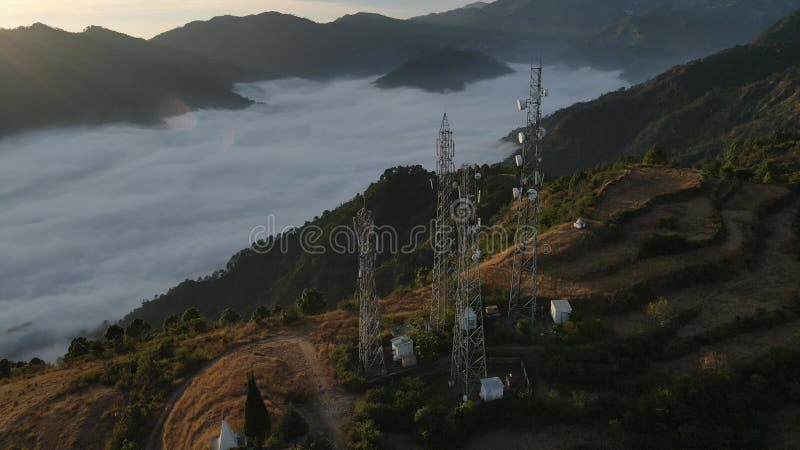 Mountain Cloud Inversion at Sunset Stock Footage - Video of alone, dusk ...