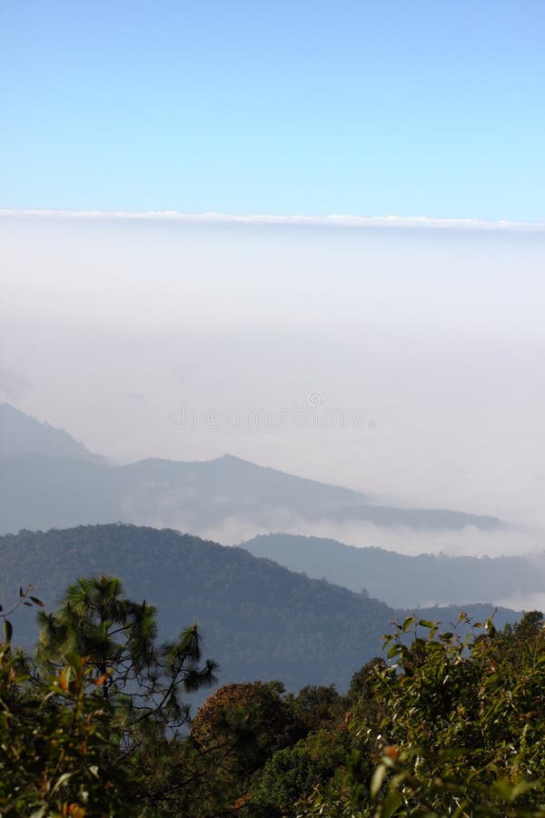 Mountain on the Cloud ,mist and Sky Stock Photo - Image of cloud ...