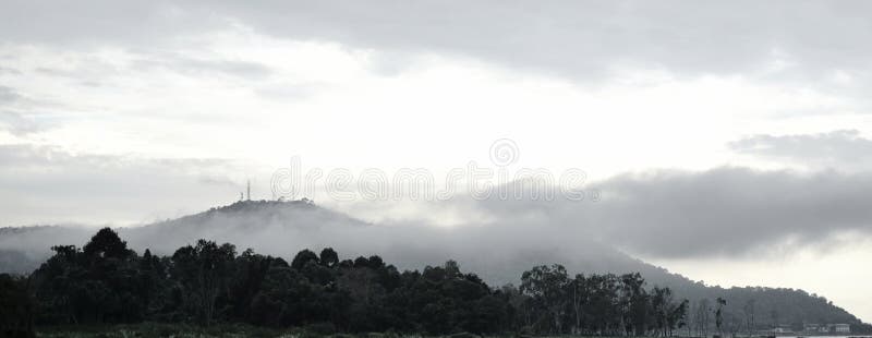 Mountain and Clouds with Sky in Mono Tone Style, Landscape Stock Photo ...