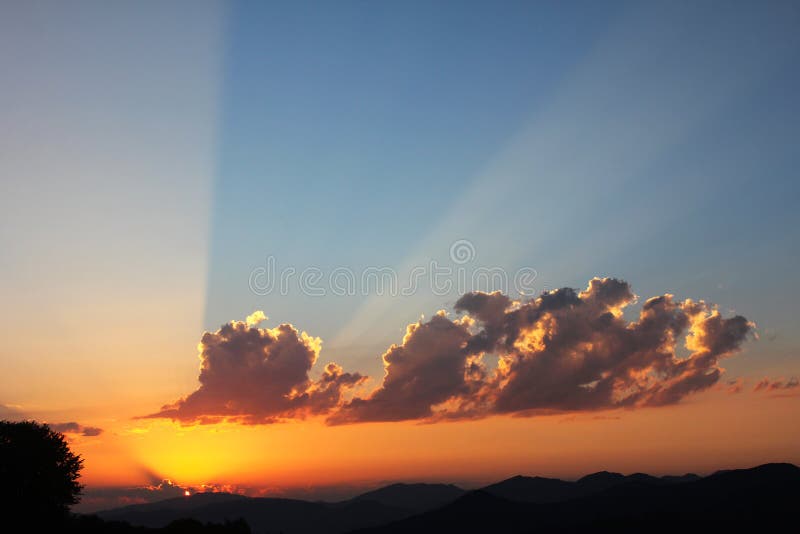 Mountain Cloudscape and Landscape in Georgia. Sunset Colors and Time ...