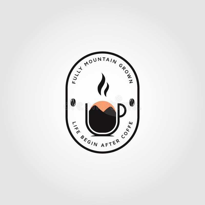 Mountain Coffee Logo Design ,Minimal Cafe Logo Template Stock ...