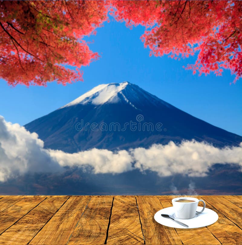 Mountain Coffee with Nice Maple View and Blue Sky Stock Photo - Image ...