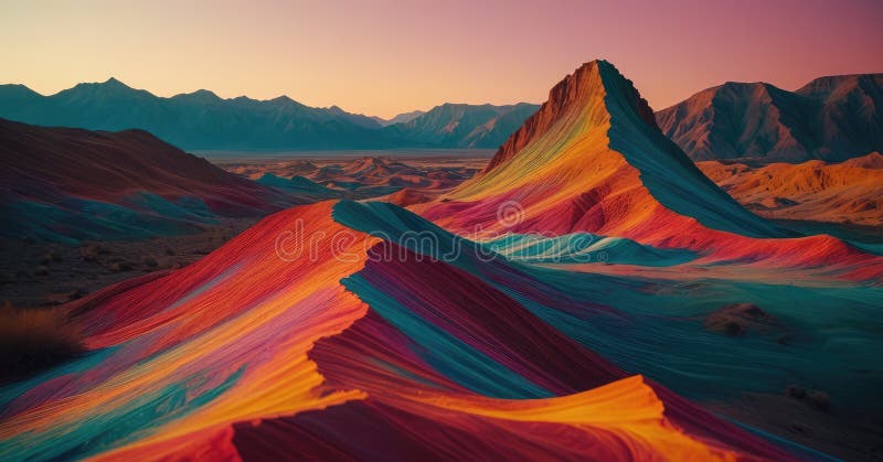 A Mountain with a Colorful Landscape is Shown in the Image, with a ...