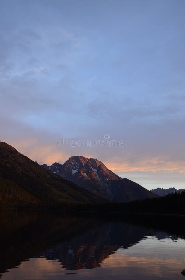 Mountain Colorful Reflection Sunrise Stock Photo - Image of jackson ...