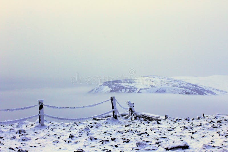The Mountain Comes Out of the Mist. Stock Image - Image of czech ...