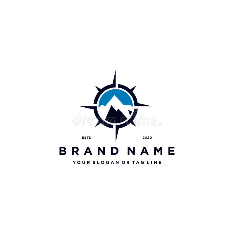 Mountain Compass Logo Design Concept Vector Stock Vector - Illustration ...