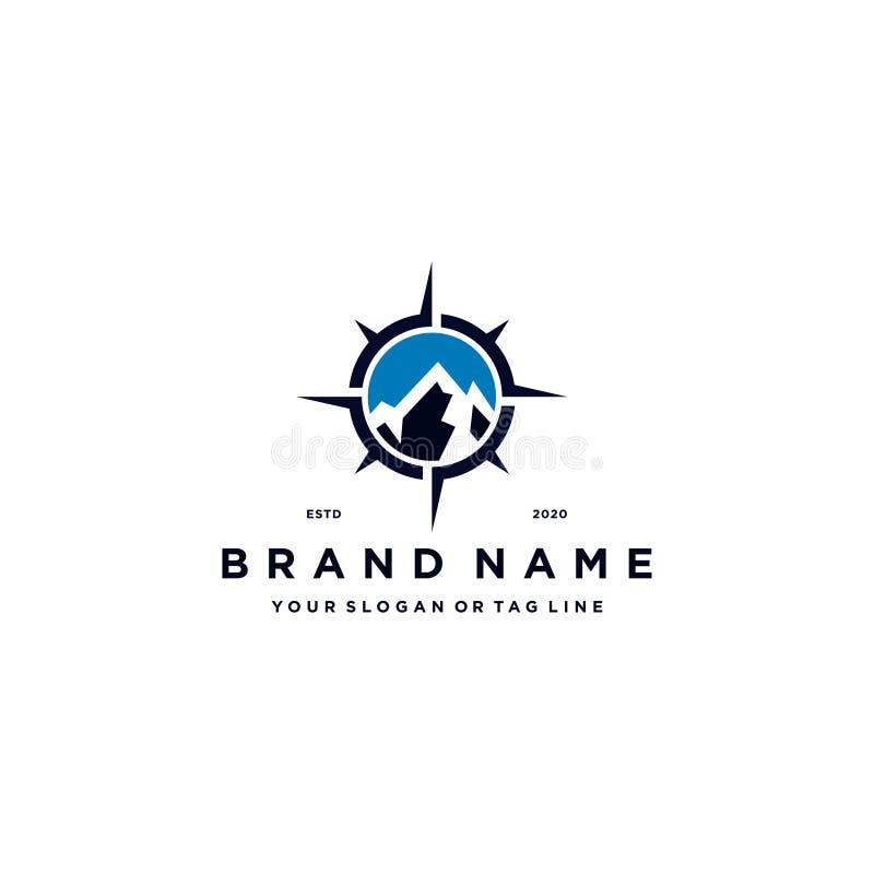 Mountain Compass Logo Design Concept Vector Stock Vector - Illustration ...