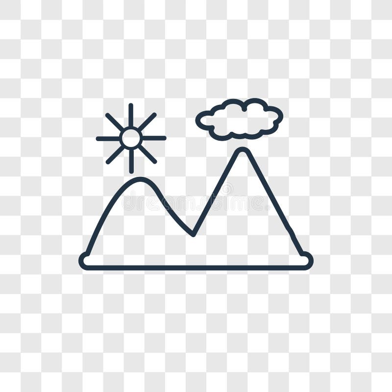 Mountain Concept Vector Linear Icon Isolated on Transparent Back Stock ...