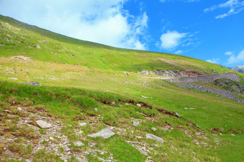 Fresh green mountain stock image. Image of blue, cloud - 169894915