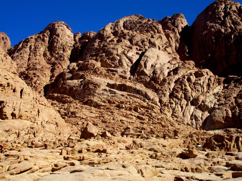 Mountain Covered with Moss and Lichen in Egypt Stock Photo - Image of ...