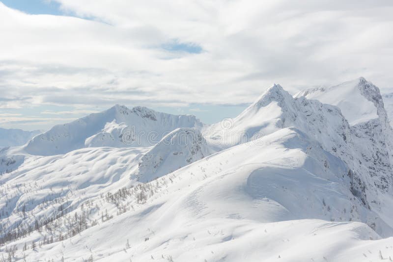 Beautiful Mountain Massif Covered in Snow at Winter Stock Photo - Image ...