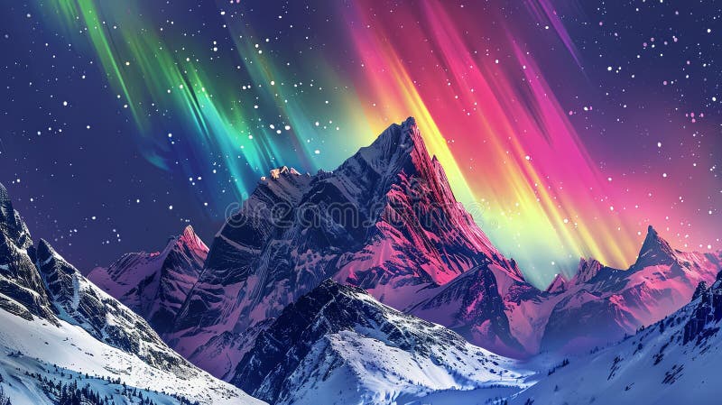 A Mountain Covered in Thick Layers of Snow, Creating a Beautiful Winter ...