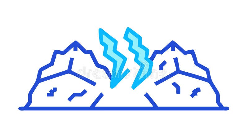 Mountain Cracking Open, Geological Rupture, Natural Disaster, Vector ...